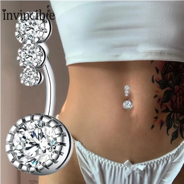Zircon Belly Button Rings / Stainless Steel Women Butterfly Navel ...