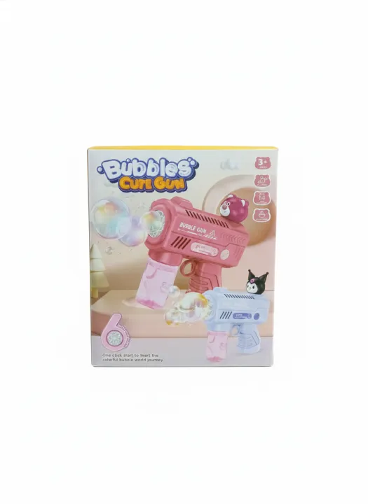 Bubble Gun for Kids - Pink Cute Bear & Kuromi Style Bubble Maker | 6 ...