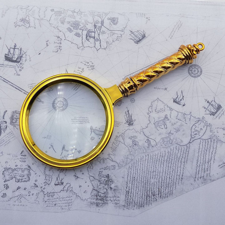 Full Golden Magnifying Glass 80mm. Jewelry, Gem stones, Map Reading ...