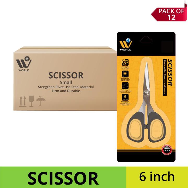 Pack of 12: WBM Scissor, Ergonomic Design Multipurpose Scissor Ideal For Long Term Use - 6 Inch ...