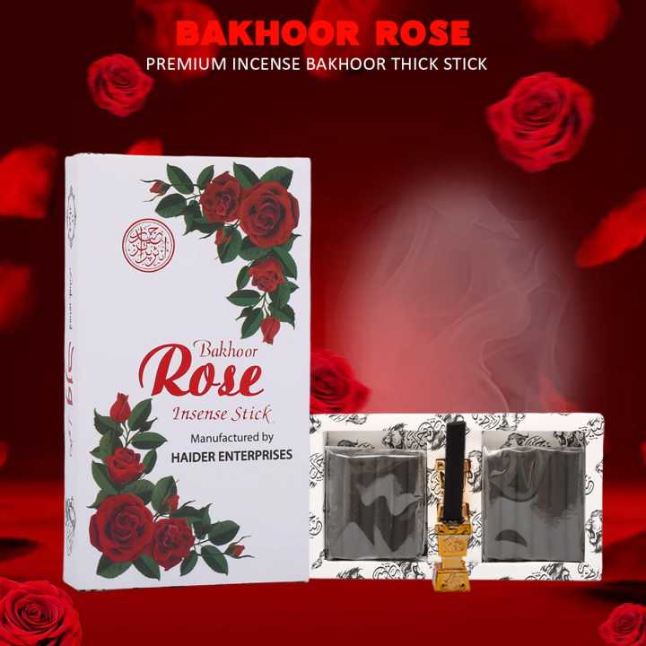 Rose Bakhoor 12 Sticks With Burner / Bakhoor Fragrance Burning Sticks ...