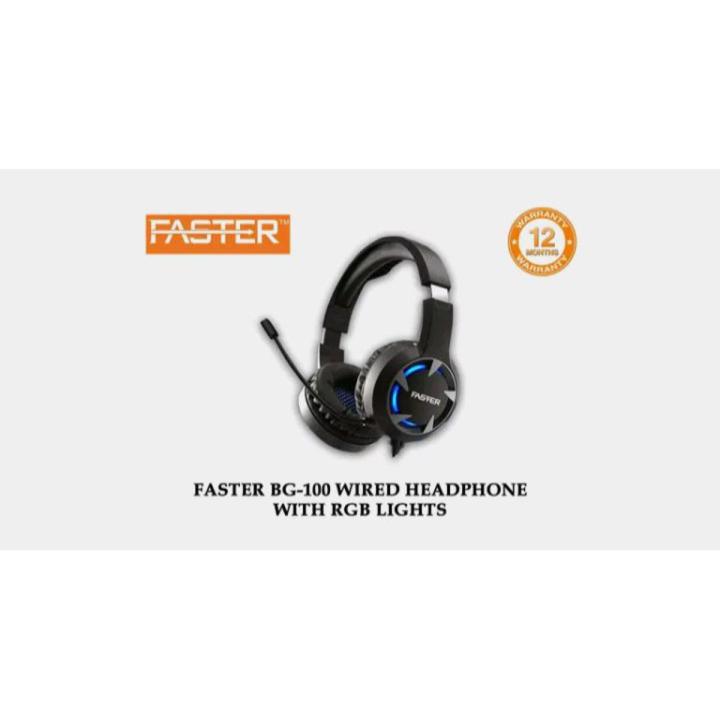 Faster Bg 100 Wired Headphone With Rgb Lights | Daraz.pk