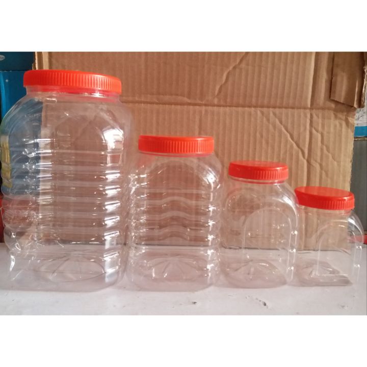 PLASTIC CRYSTAL JARS 150 ML ,250 ML ,500 ML 1250 JARS .. PACK OF 6 PCS ...