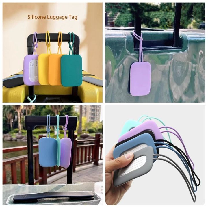 Portable Name Luggage Tag Silicone Luggage Tag Address Label Baggage ...