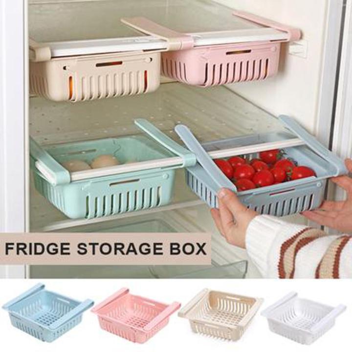 Adjustable Fridge Storage Basket Expandable Fridge Storage Rack Plastic ...