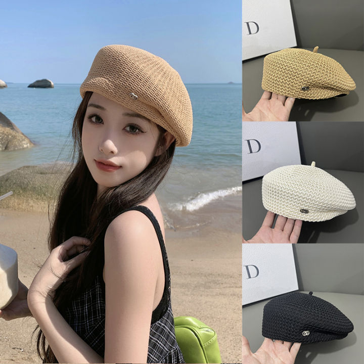 Women Beret Fashion Plain Octagonal Newsboy Cap Retro Internet ...