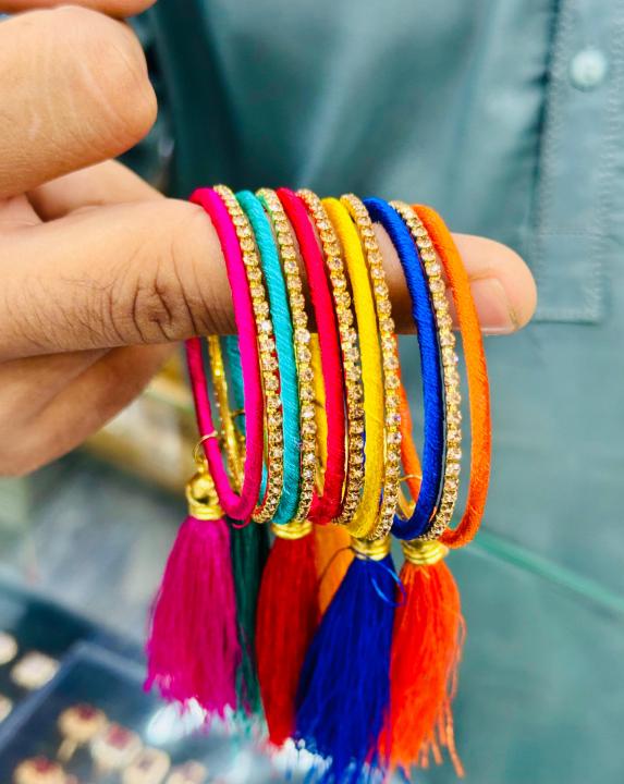 multi bangles for girls, multi color hand made silk thread bangles ...