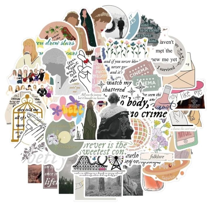 10 30 50pcs Alison Swift Taylor Folk Song Stickers Laptop Guitar