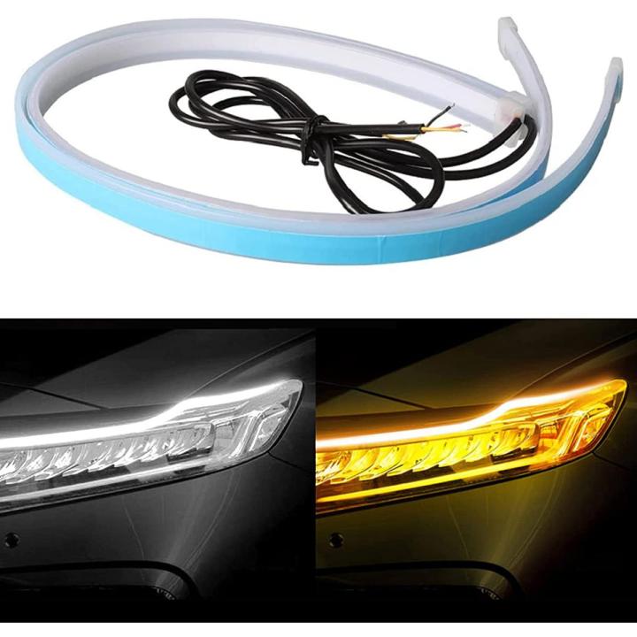 Car Flexible LED Headlight 60 Cm Strip DRL LED Daytime Running Lights Waterproof With Turn ...