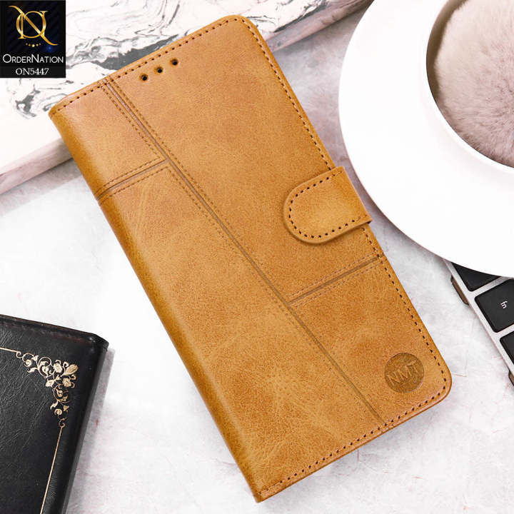 itel S23 Cover - Light Brown - Premium Leather Megantic Flip Book ...