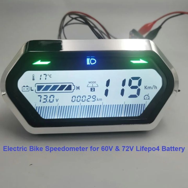 Speedometer LCD Display 60V 72V Light/Battery Level /Power Indicator ...