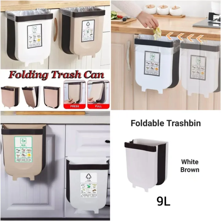 Trendy Bazaar-Foldable Hanging Trash Bin – 9L Capacity | Wall & Cabinet ...