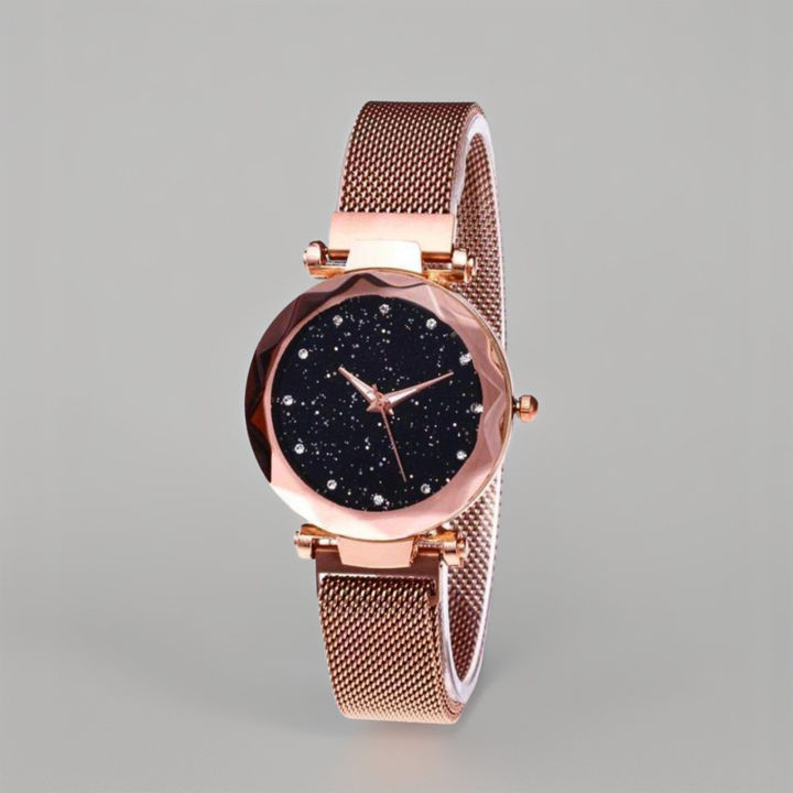Blacky Stylish Magnetic Strap Watch for Women - Elegant Design ...