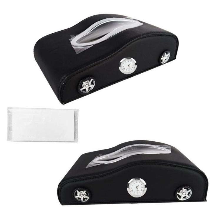 Dextro Unique Car-Shape Leather Tissue Box With Clock Black | Daraz.pk