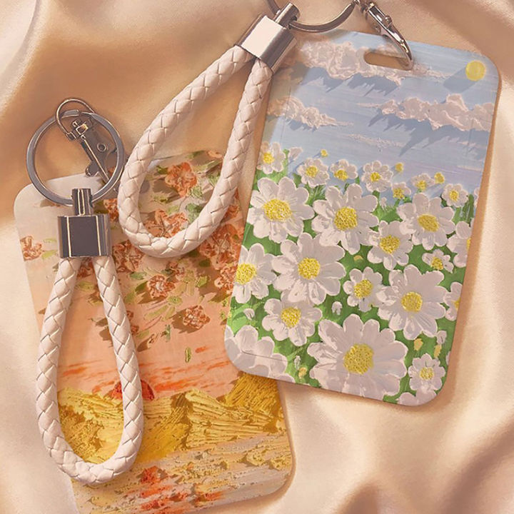 Oil Painting Card Holder Idol Photo Protector Shell Badge Credit Card ...