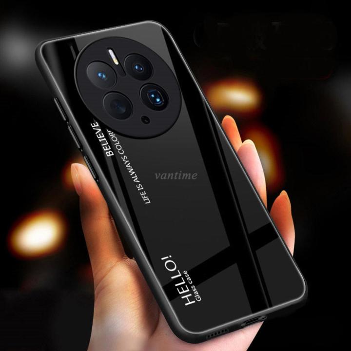 Vantime for Huawei Mate 50 Pro Case Gradient Phone Back Hard Glass ...