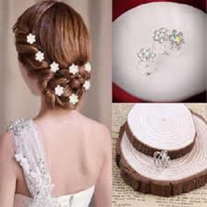2Pc Hair Decor Crystal Rhinestone Flower Hair Clips Hairpins Hairgrips ...