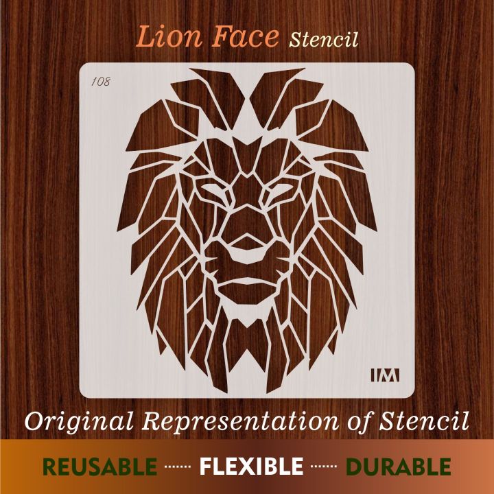 Big Lion Face Reusable Stencil Airbrush Painting Wall Art DIY Home ...