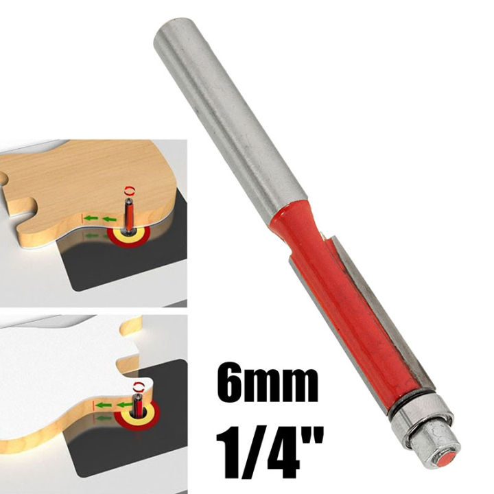 TOOLS 1/2/5/10 Pcs 1/4'' Trim Router Bit Set End Dual Wood Edge Bearing ...
