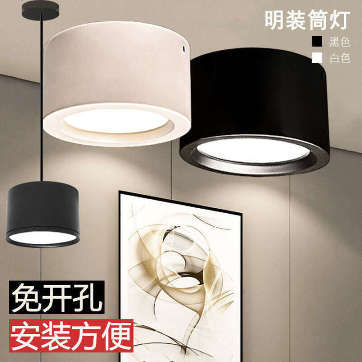 Surface tube LED circular ceiling aisle light, non perforated living ...