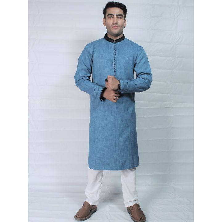 ALI RAZA NASSER FEROZI BLUE KURTA FOR MEN ARN004 | Daraz.pk