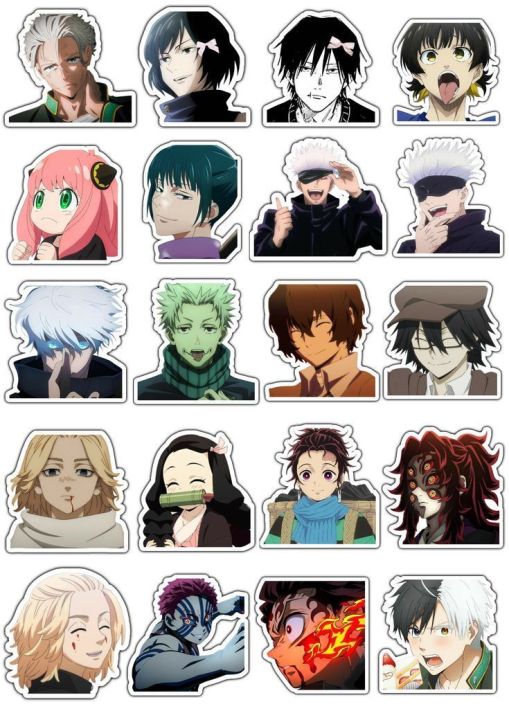 Anime Character Sticker Sheet – Uncut A6 (15x10 cm) Waterproof PVC ...