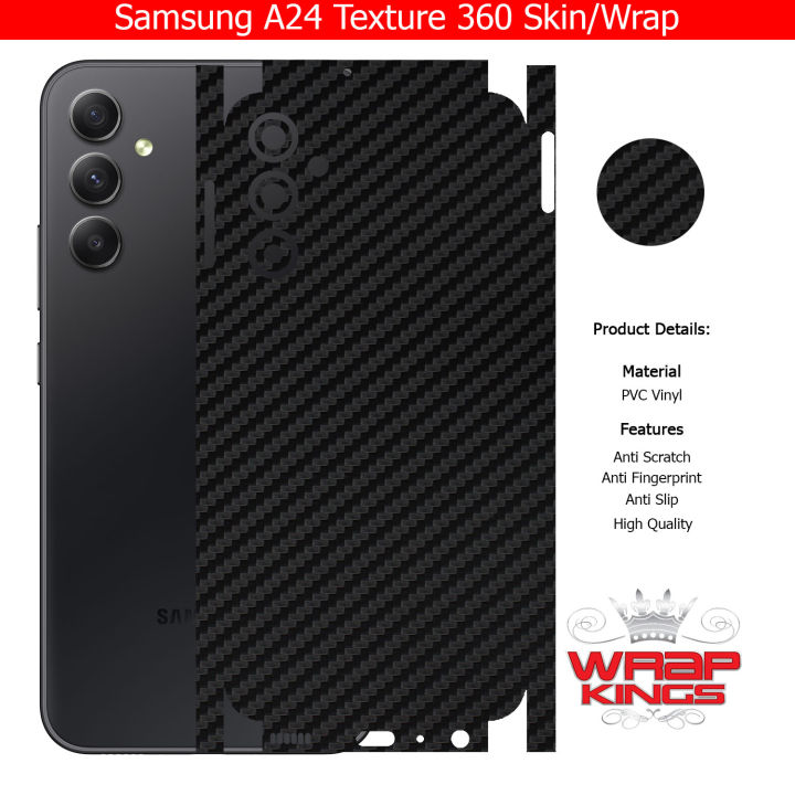 Samsung Galaxy A24 Skin/Wrap 360 Protection Sheet/ Carbon fiber/ Matte ...