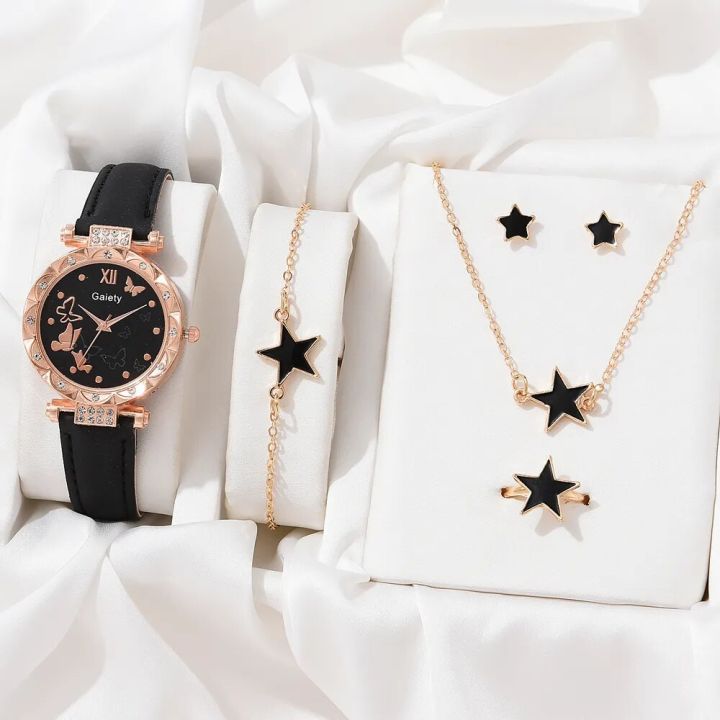 Fopul Mall Trendy 5pcs Set Women Watches Luxury Female Clock with ...