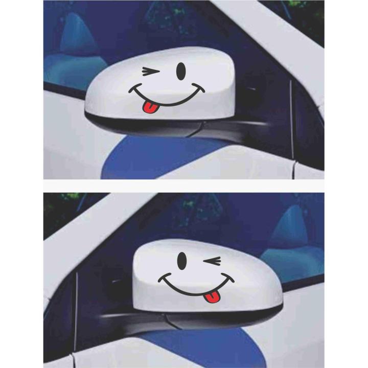 2 Pcs Eye Winkling (Black and Red) Car Side Mirrors Stickers, Auto ...