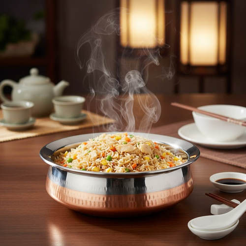 Pure Copper & Silver Plated Handi with Stainless Steel Interior and Lid ...