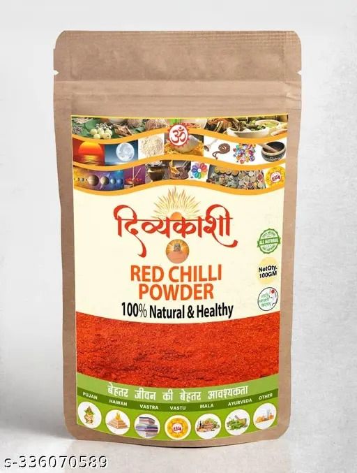 Pure Organic Red Chilli Powder lal mirch chilly for daily cooking (100G ...