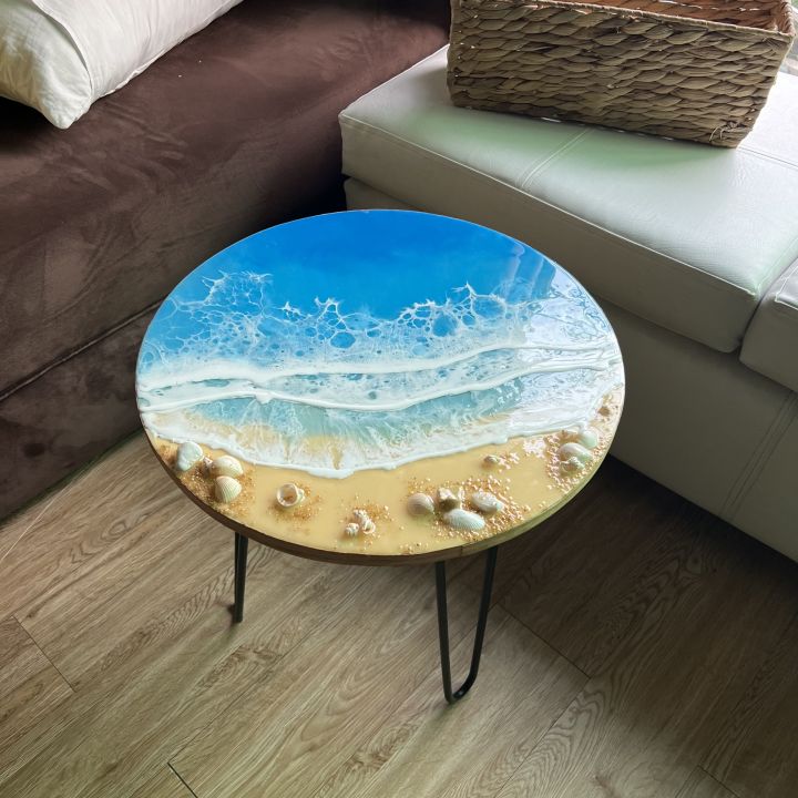 resin ocean coffee table 18 inch for outdoor with legs beach house ...