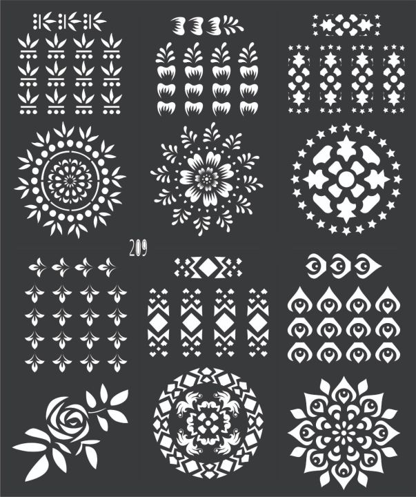 6 Different Designs Mehndi sticker stencil Arabic style | Daraz.pk