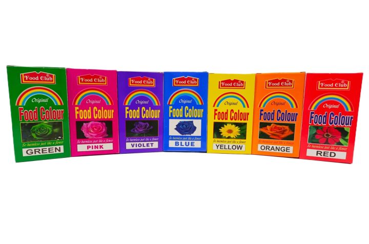 FoodClub Food Color Pack 0f 7 ( Green, Pink, Violet, Blue, Yellow ...