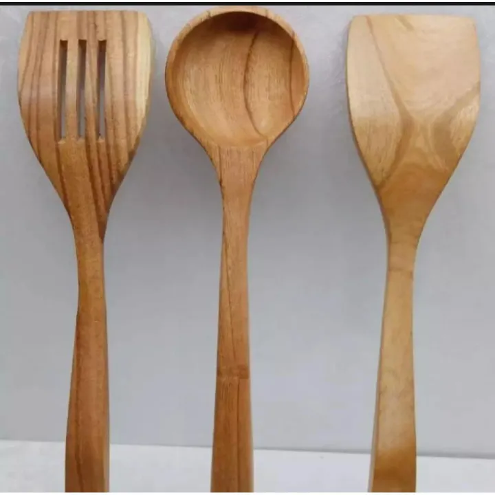 Set of 3 Wooden Spoons | Daraz.pk