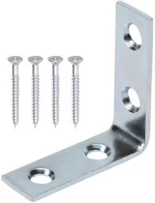 2-Inch L Angle Bracket Set with Screws and Wall Plugs - Heavy-Duty ...