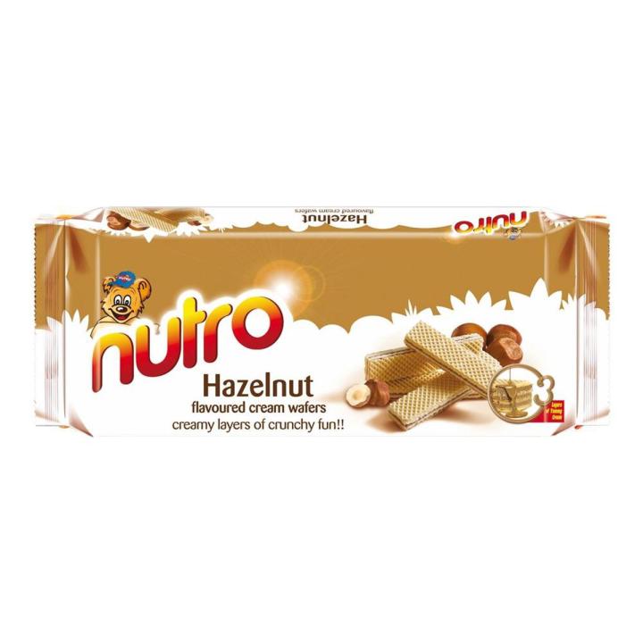 Nutro Hazelnut Flavoured Cream Wafers 75g (grams) Medium Size Packet (3 Layers of Yummy Cream ...
