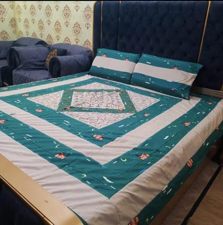 "Luxury Cotton Bedsheets | Embroidered Patchwork Designs | King Size Comfort Bedsheet King Size ...