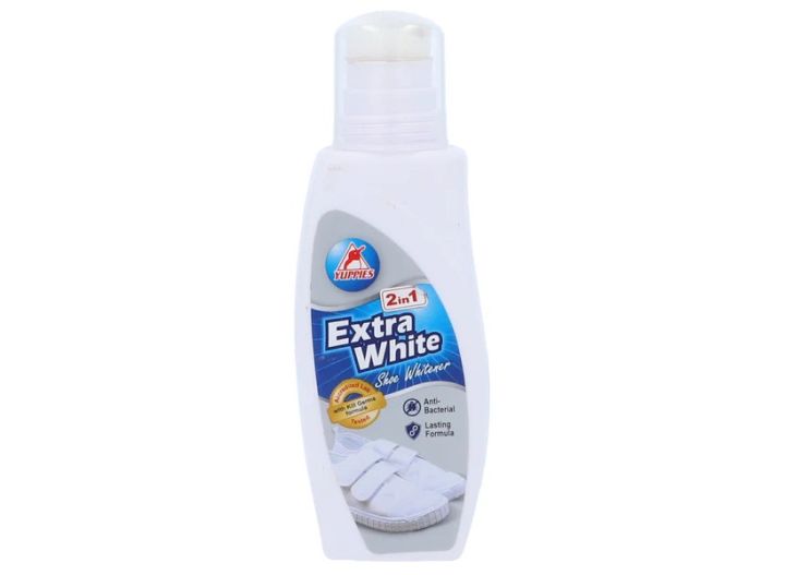 Extra White 2 in 1 Shoe Whitener Anti Bacterial Polish 150 ml Bottle ...