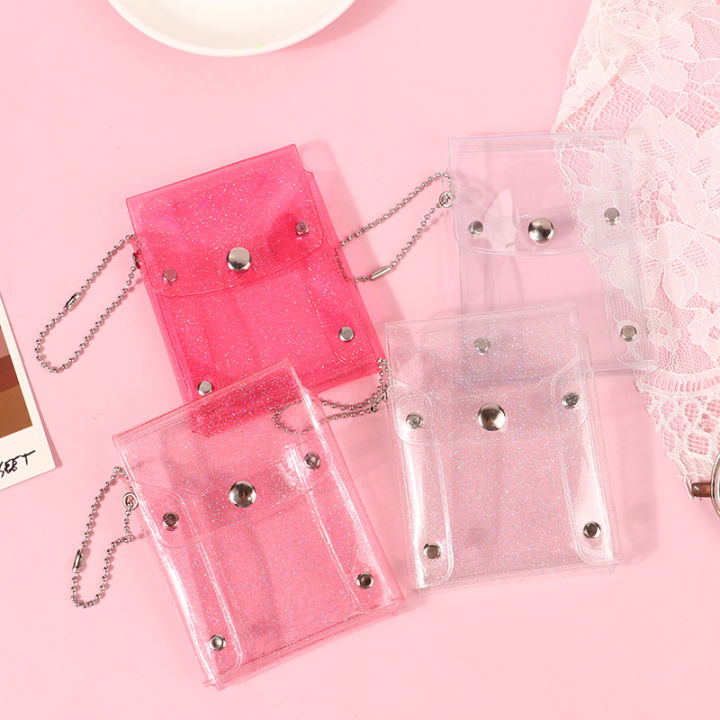 Glitter Transparent Coin Purse For Girls PVC Photo Card Wallet Change ...