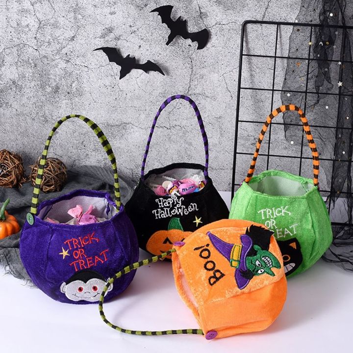 Cute Halloween Candy Bag Trick Or Treat Ghost Witch Tote Bag Cosplay ...
