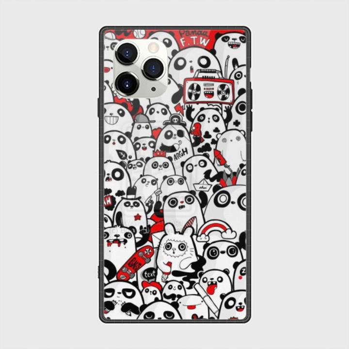 iPhone 11 Pro Max Cover - SkinLee HQ Square Infinity Glass Case - Panda ...