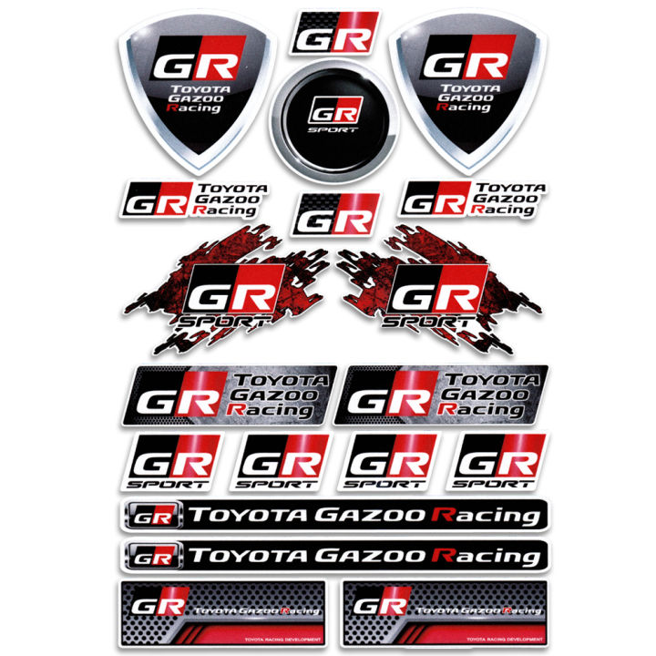 1 SET Toyota Car Vinyl Reflective GR/GAZOO Racing Sport Logo Body Car ...