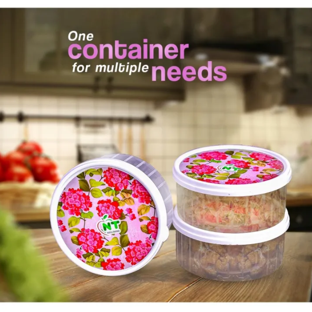 3 in 1 Round Fancy Multipurpose Printed Kitchen Household Food Storage ...