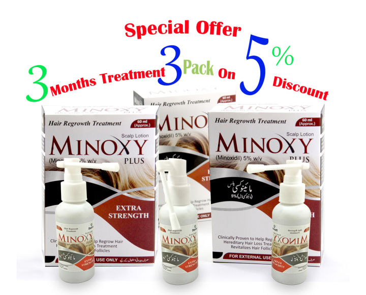 5% OFF 3 Pack Hair Growth Minoxy Plus 5% Minoxidil Spray for Men Women ...