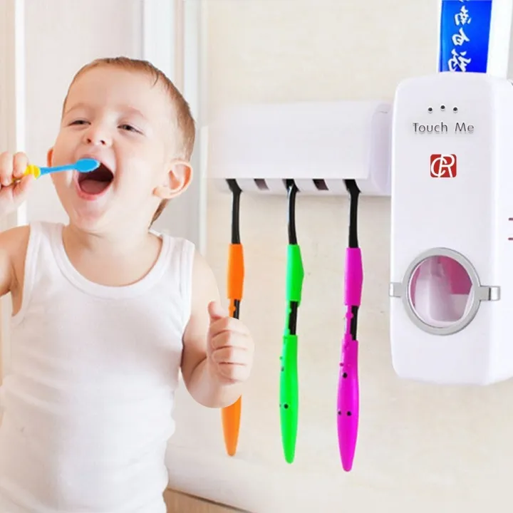 Automatic Toothpaste Dispenser With Toothbrush Holder | Daraz.pk