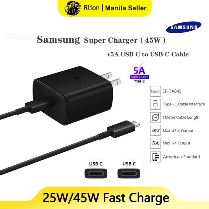 SAMSUNG 45W Power Adapter (w/Cable C-to-C),USB,Black | Daraz.pk