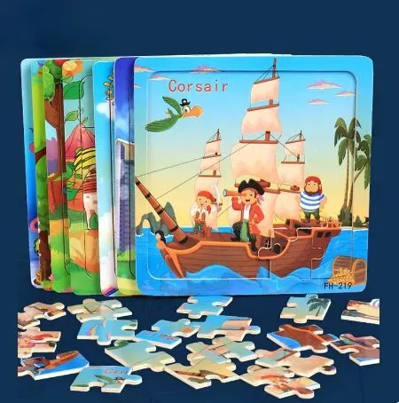 “Beautiful 12 Pieces Jigsaw Puzzle Card Cartoon Animal, Letters, Barbie ...