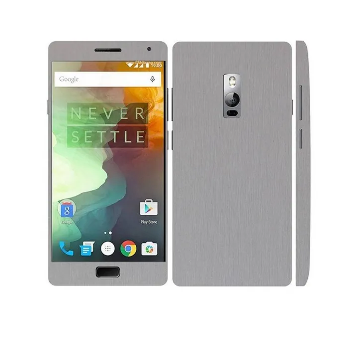 One Plus 2 Brushed Metal texture Mobile Skin - Silver | Daraz.pk