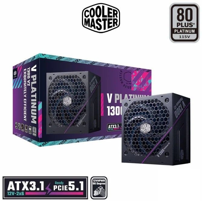 Cooler Master V PLATINUM 1300 V2 ATX 3.1 80 Plus Platinum ATX Full ...